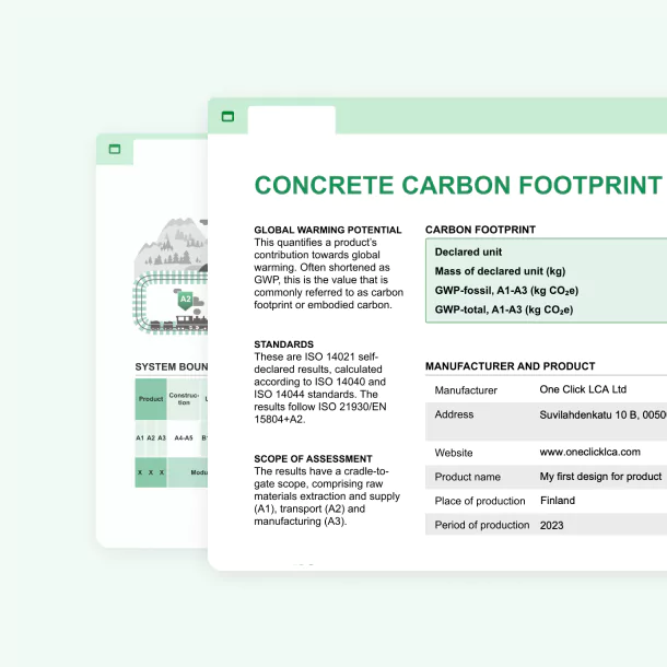 Concrete EPD Generator | One Click LCA